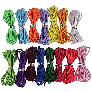 32 Yards 2mm Elastic Band Cord Bracelet String Rubber Rope 5 Colors 6.6ft/pcs for Bracelet,Beading,Jewelry Making by CCINEE