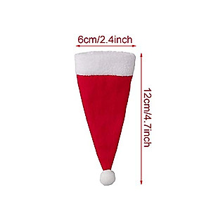 SUNTRADE Christmas Santa Hats Silverware Holders,Tableware Knife Fork Spoon Storage Bag,for Christmas Dinner Table,Set of 20