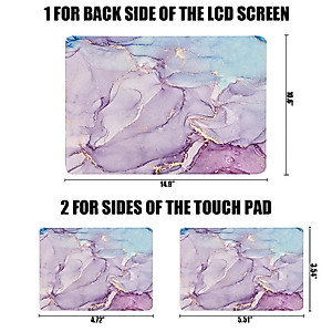 Laptop Skin Sticker Decal,13.3" 14" 15" 15.4" 15.6 inch Laptop Universal Vinyl Skin Sticker Cover,Dustproof Waterproof Reusable Art Decal Protector with Free 2 Wrist Pads (Marble 6)