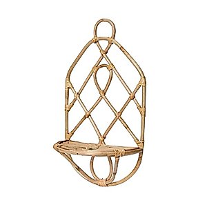 Main + Mesa Decorative Woven Rattan Wall Shelf, Natural