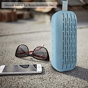 HUAYUWA Silicone Cover Sleeve (Blue) Compatible for Bose SoundLink Flex Bluetooth Portable Speaker