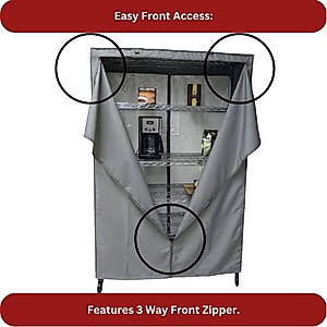 Formosa Covers | The Original Storage Shelving Unit Cover, Keep Garage, Closet, Medical Office, Kitchen, Yard Neat | Wire Steel Metal Shelf Accessories Fits Racks 48" W x 24 D x 72H (Cover Only Grey)