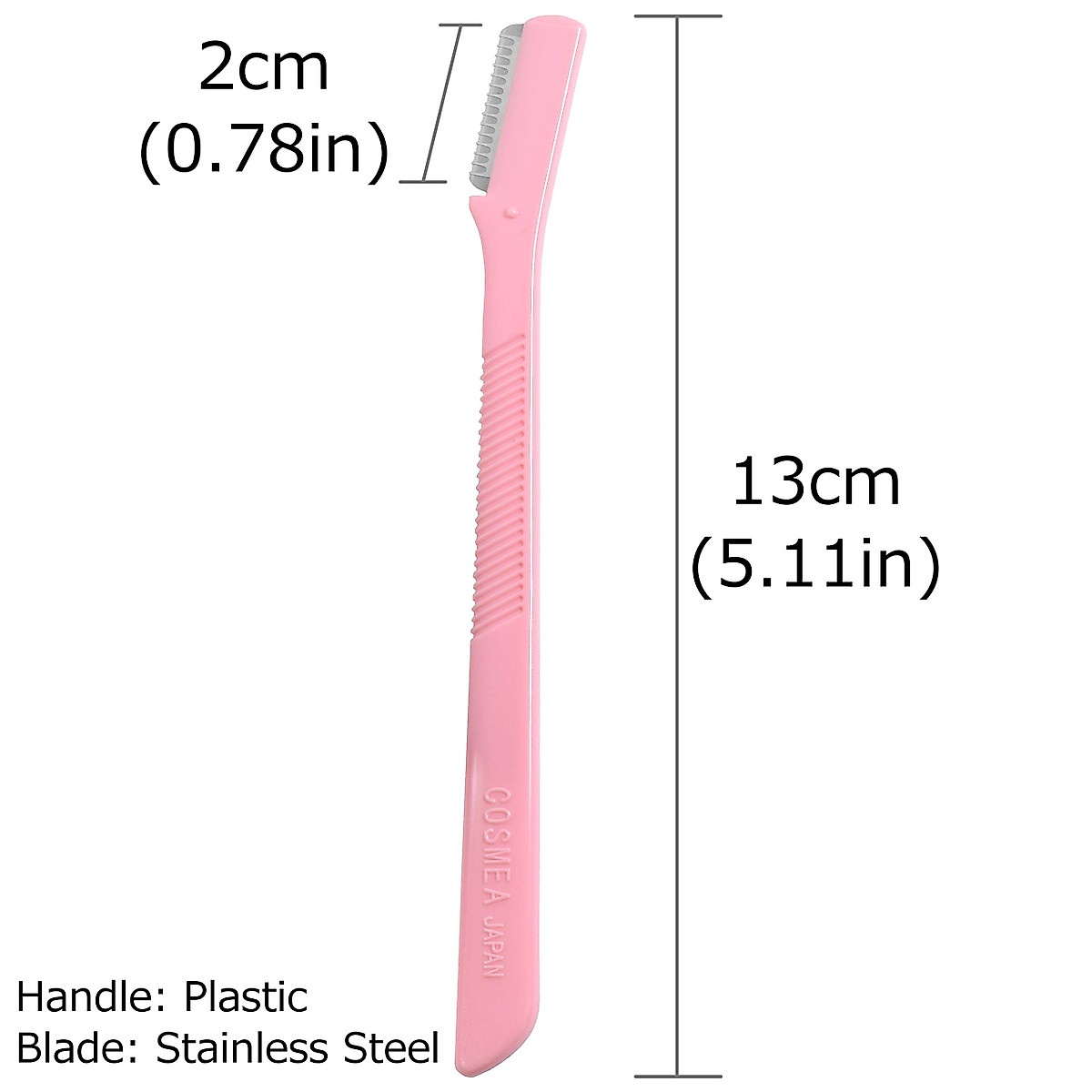 Seki Japan Eyebrow Beauty Trimmer, Women's Facial Razor, Disposable Facial Hair Removal Groomer, with Safety Cover 3 Pieces