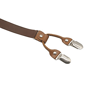 Doloise Suspenders & Bowtie Set-Men's and Women's Elastic X Band Suspenders + Bowtie For Wedding,Formal Events (coffe)