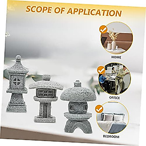 STOBOK 12 Pcs Simulation Landscape Furnishing Articles Outdoor Container Small Container Small Fish Tank Decorations Mini Aquarium Mini Zen Garden Mini Pagoda Statue Landscape Adornments