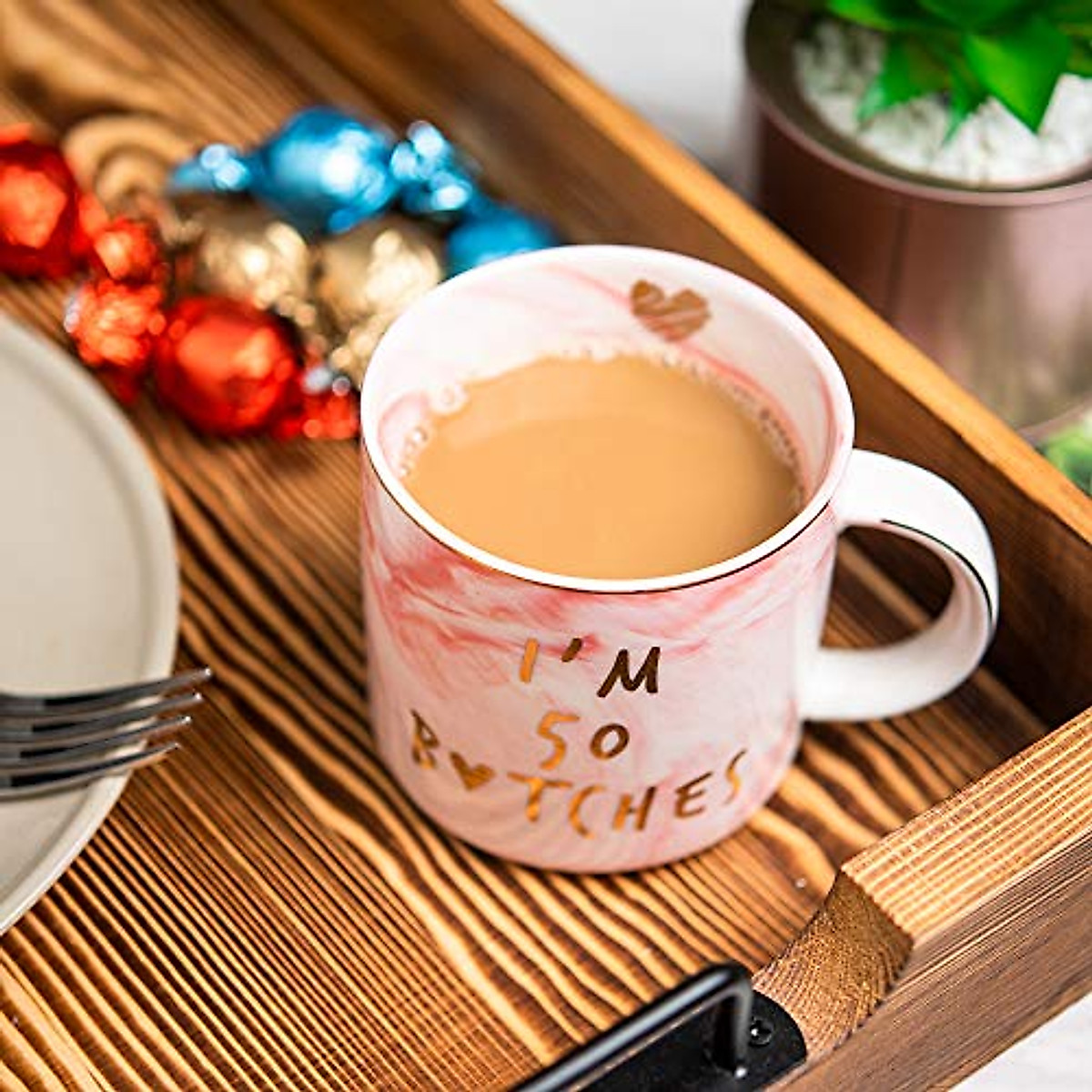 I'm 50 - Funny 50th Birthday Gifts for Women - Best Turning Fifty Year Old Birthday Gifts Ideas for Women, Wife, Mom, Daughter, Sister, Aunt, Best Friends, BFF, Coworkers, Her - Ceramic Coffee Cup