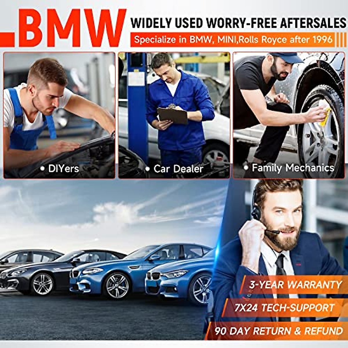 Full Diagnostic Tool fit for BMW FOXWELL NT710 OBD2 Scanner fit for BMW, Upgrade NT510 Elite Full System Diagnostic Scanner, All Reset BiDirectional Scan Tool Code Reader Battery Registrate ECU Coding