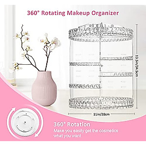 DreamGenius Makeup Organizer, 360 Degree Rotating Perfume Organizer, Adjustable Makeup organizers and storage with 8 Layers, Fits Makeup Brushes Lipsticks and Jewelry, Clear Acrylic