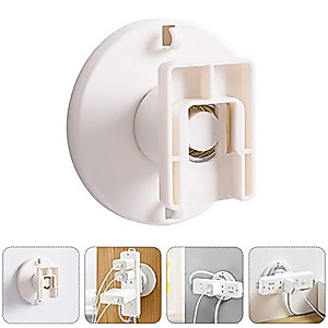DOITOOL ser of 3 Wall- mounted Socket Self Adhesive Power Strip Holder Power Cord Socket Holders socket wall hanging stand Holder Rotating Wall