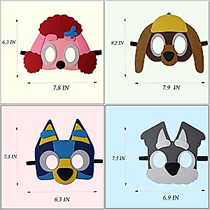 YALARY 24 Packs Blue Puppy Dog Felt Mask for Kids, Puppy Dog Themed Party Supplies Birthday Party Favors Costumes Dress-Up Masks Birthday Gift for Boys Girls