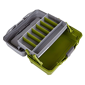 Flambeau Outdoors 6381TB 1-Tray Classic Tray Tackle Box, Portable Tackle Storage - Green/Gray