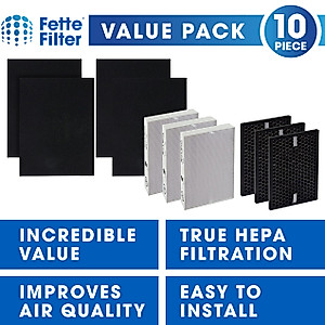 Fette Filter - Air Purifier Replacement True HEPA Filter Kit Compatible with Honeywell InSight Air Purifiers Model HPA5300B HPA5350 & PowerPlus HPA3300 HRF-R3, HRFSC1 Filter S HRF-A300