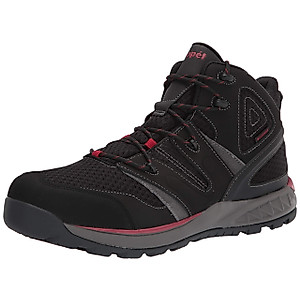 Propét Men's Veymont Waterproof Hiking Boots, Black/Red, 10.5 XX-Wide US