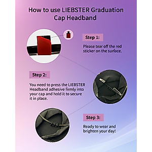 Liebster Handmade Grad Cap Remix Headband - Elegant & Secure for Perfect Graduation Fit Black