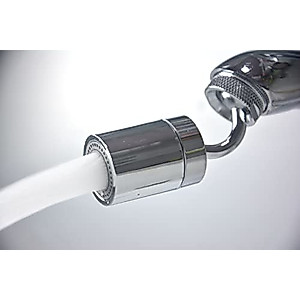 Wanhai Faucet Extender,720 Degree Swivel Sink Faucet Aerator, Large Rotate Angle Dual Function Suitable for Kitchens Bathroom Balconies,faucet sprayer attachment Facewash Eyewash, Chrome