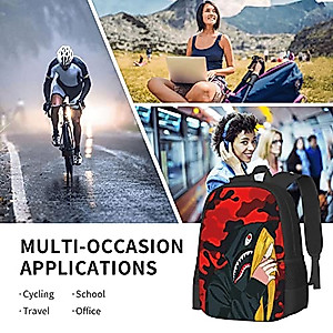 Unisex Cartoon Backpack, Fashion 3d Printing Oxford Laptop Bags, 16.5 Inches High Capacity With Pencil Case