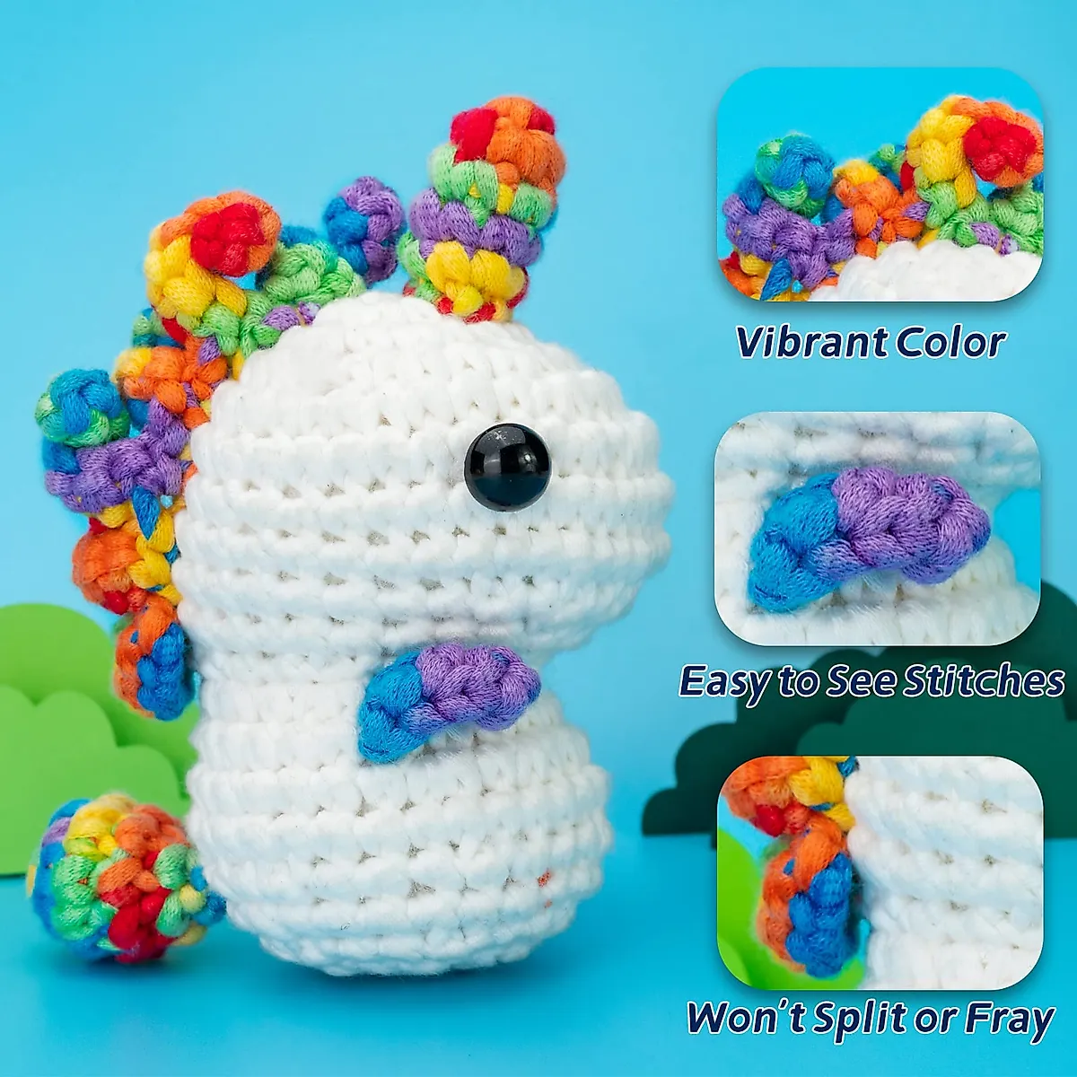 60g White Yarn for Crocheting and Knitting;66m (72yds) Cotton Yarn for Beginners with Easy-to-See Stitches;Worsted-Weight Medium #4;Cotton-Nylon Blend Yarn for Beginners Crochet Kit Making