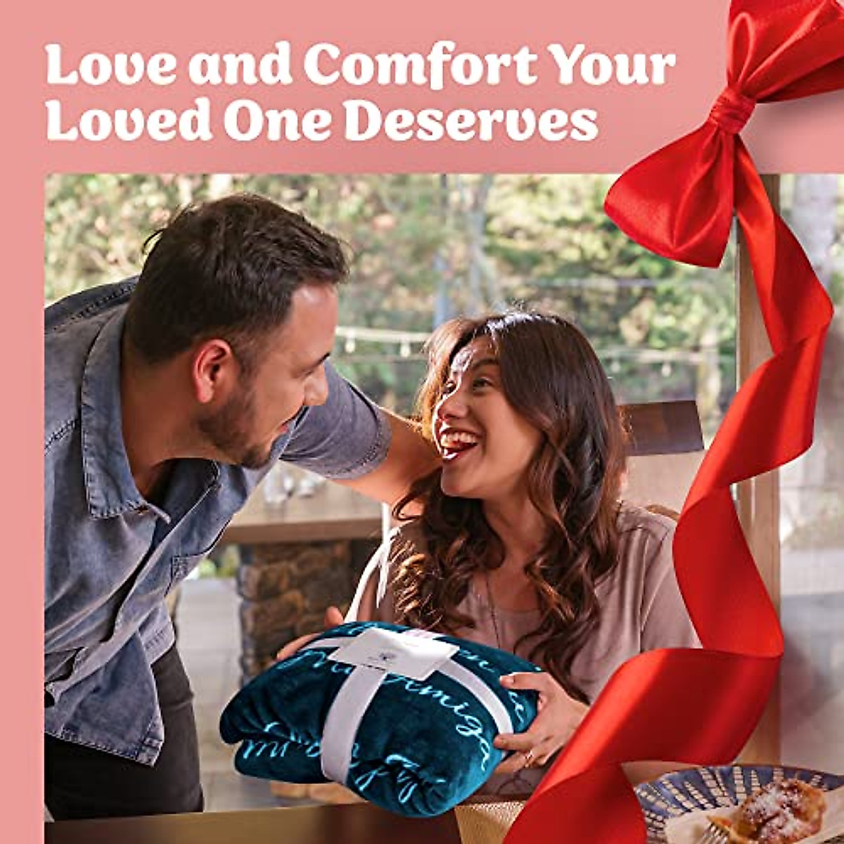 Regalos Para Mujeres, Gifts for Girlfriend Blanket, Romantic Gifts for Her, To My Girlfriend Gift Ideas, Birthday Gifts for Girlfriend From Boyfriend, GF BF, Throw Blanket 65” x 50” (Coral Blue)