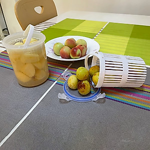 RAKIGI Plastic Pickle Jar with Strainer Flip Pickle Storage Container with Strainer Insert Bucket of Pickles with Leak Proof and Lock It Lid for Dry and Wet Separation of Cucumbers Jalapenos Food