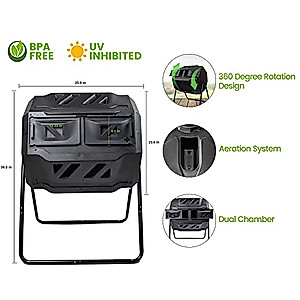 Garden Compost Bin with Garden Work Apron,Great Gardening Gifts for Women Men Lawn Care