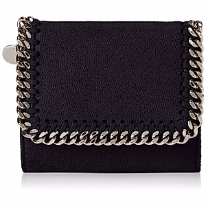 Stella McCartney SMALL FLAP Wallet Falabella Black Tri-Fold Wallet