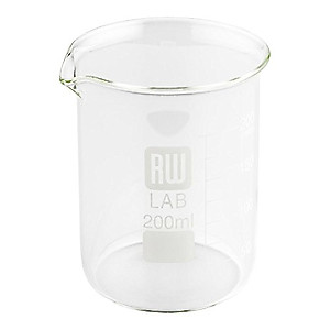 Restaurantware RW Lab 200 ML Glass Beakers 10 Dishwasher Safe Cocktail Mixing Glasses - Chemistry-Inspired Scratch Resistant Clear Glass Cocktail Beakers For Cocktails Appetizers Desserts