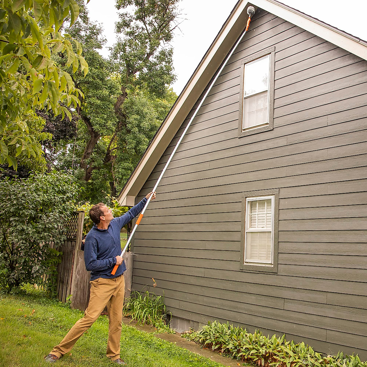 EZ Smart Extension Pole 21ft & Beyond Reach, 1 to 16 ft Extension Pole with The Option to go Beyond with Our add-a-Pole Section, Compact Segments Adjust to The Length You Need/Lightweight and Sturdy