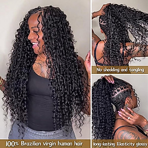 Human Braiding Hair 20 Inch Deep Wave Bulk Human Hair for Braiding No Weft 100% Unprocessed Curly Micro Human Hair Braiding Hair Extensions for Boho Braids Wet and Wave 50g1Bundle/Pack #Natural Color