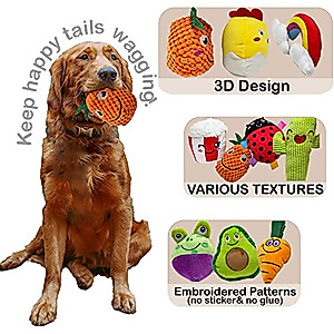Jalousie 18 Pack Dog Squeaky Toys Cute Stuffed Pet Plush Toys Puppy Chew Toys for Small Medium Dog Puppy Pets - Bulk Dog Squeaky Toys