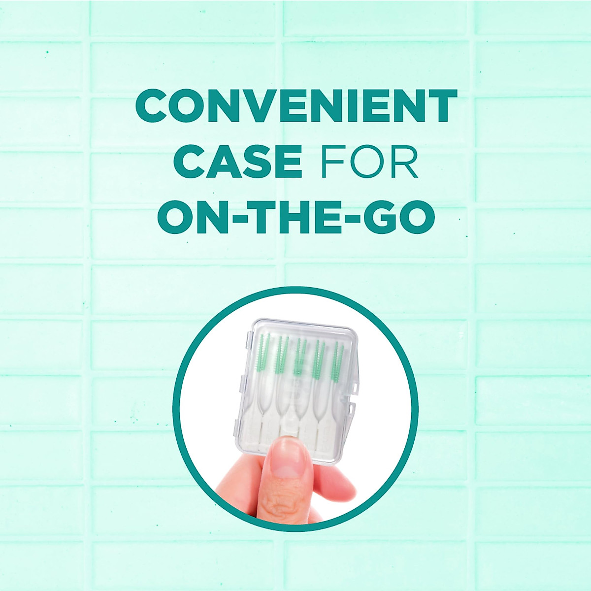 GUM Soft-Picks Original, Easy to Use Dental Picks for Teeth Cleaning and Gum Health, Disposable Interdental Brushes with Convenient Carry Case, Dentist Recommended Dental Picks, 50ct