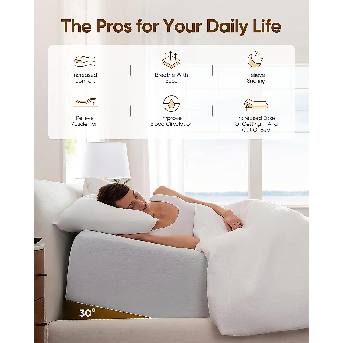 Furgle Adjustable Bed Frame, Adjustable Bed Base Split King for Stress Management, Zero Gravity Base, Head and Foot Incline with 3-Speed Massage, Anti-Snore, Memory Pre-Sets（2TXL）