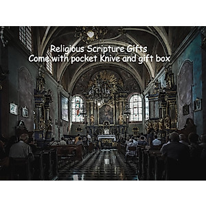 MRSLYFQH Scripture Grace Gifts Jesus Christ Religious Pocket Knive for Mens,Bible Verse Catholic Confirmation & Baptism Holy Salvation Faith Gift