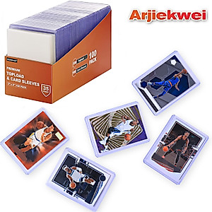 200 Card Sleeves Hard Plastic, Arjiekwei 3"X4" Baseball Card Protectors Hard Plastic, Premium Card Holder for Trading Sports Baseball Football Game Cards (100 Hard Sleeves + 100 Soft Sleeves)
