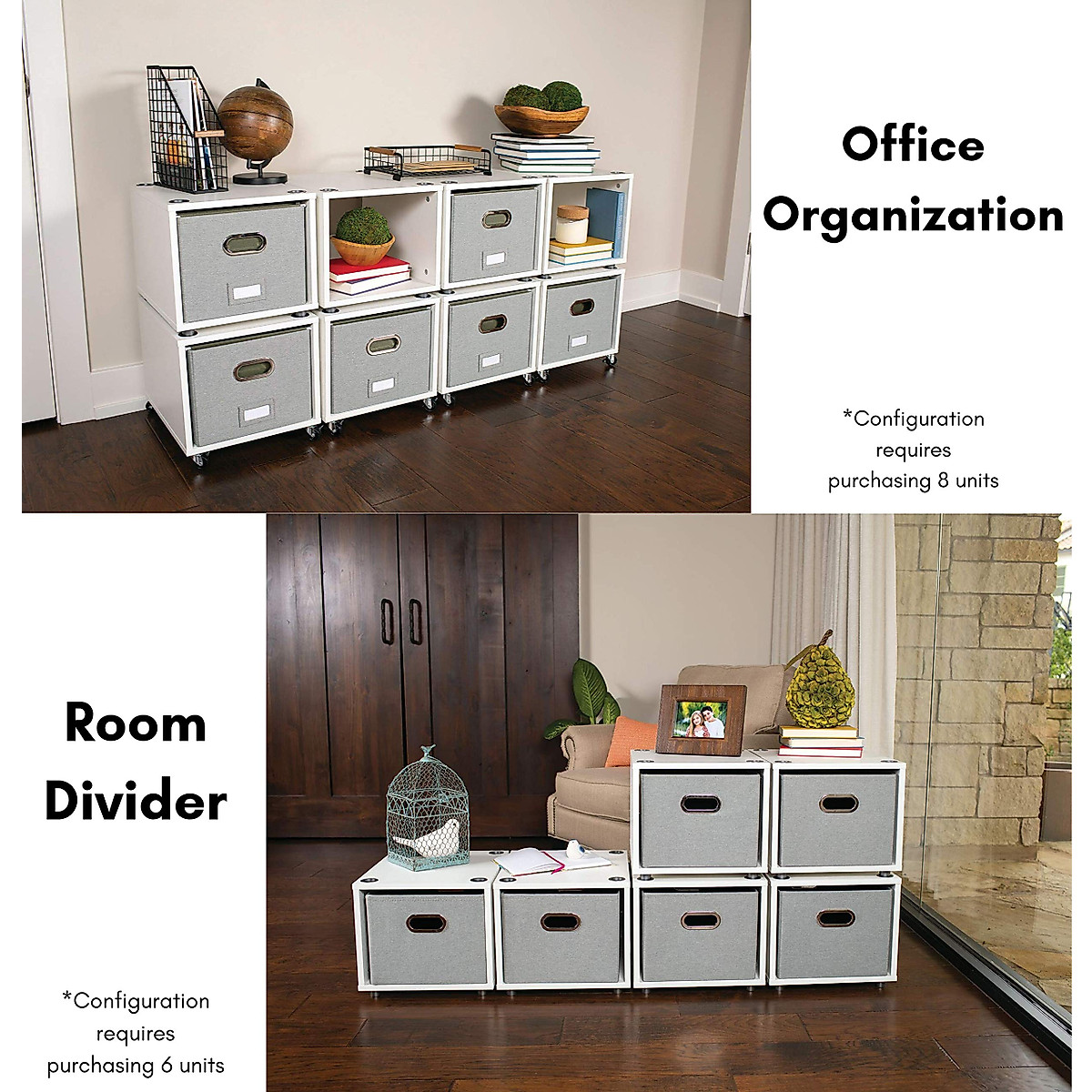 BIRDROCK HOME Rolling File Cabinet with 2 Lateral Drawers – Decorative Storage Shelf, Blankets, Books, Files, Magazines, Toys – Removable Bin with Handles – Under Desk Office Living Room Home - White