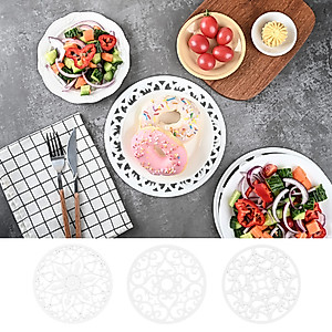 Nstezrne Trivets for Hot Dishes, Silicone Hot Pads for Kitchen Counter, Trivets for Hot Pots and Pans, Multi Purpose Heat Resistant Mats for Table and Countertops, Silicone Trivet Mat Set 3 White