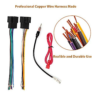 RED WOLF Car Radio Stereo Wire Harness Cable + Antenna Adapter Plug for GMC Chevy Express Savana Buick 2006-2013 Models