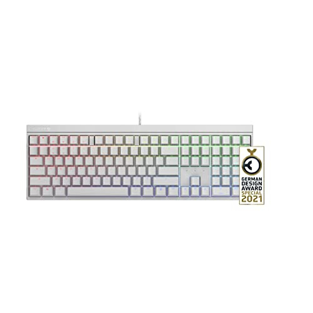 Cherry MX 2.0S Wired Gaming Keyboard with RGB Lighting Different MX Switching Characteristics: MX Black, MX Blue, MX Brown, MX RED and MX Silent RED (White - MX Silent Red Switch)