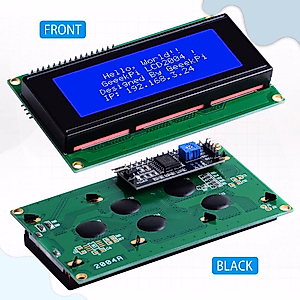GeeekPi IIC I2C TWI Serial LCD 2004 20x4 Display Module with I2C Interface Adapter Blue Backlight for Raspberry Pi Arduino STM32 DIY Maker Project BPI Tinker Board Electrical IoT Internet of Things