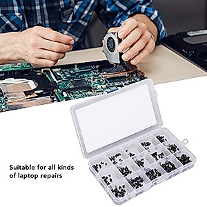 KUIDAMOS Laptop Screws, Portable Sturdy Durable Replacement Notebook Computer Screws Carbon Steel with Storage Box for Electronic Repair for Laptop Repairs