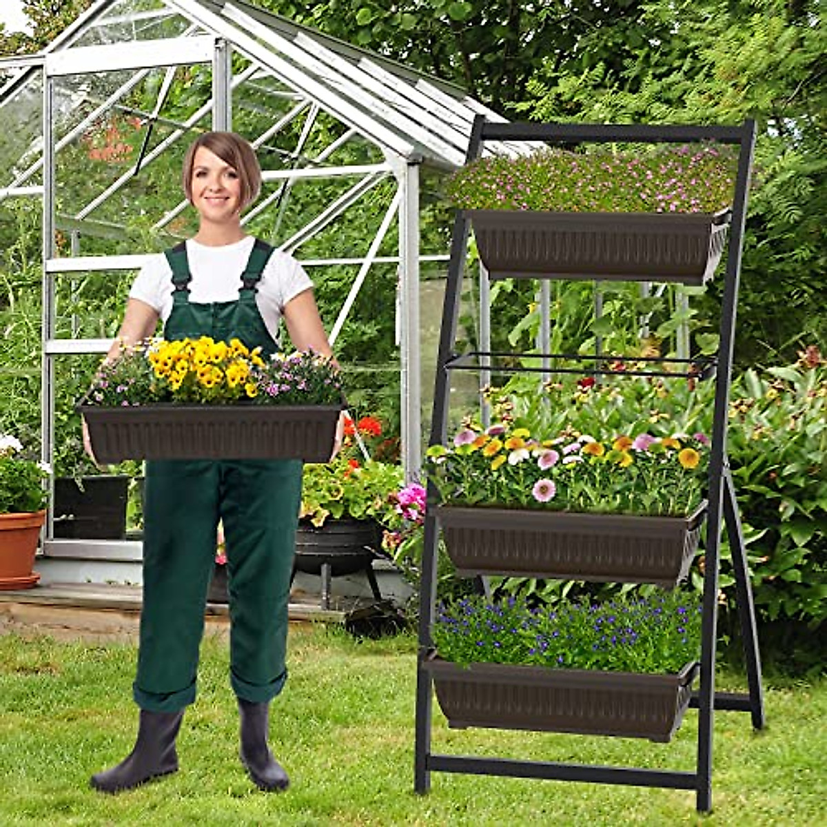 G TALECO GEAR Vertical Garden Planter, 4-Tier Vertical Raised Garden Bed, Vertical Elevated Planter for Indoor and Outdoor, Perfect for Vegetables Flowers