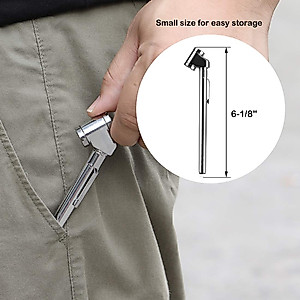 CZC AUTO Pencil Tire Pressure Gauge, Dual Head Trucks Air Gage, Accurate Mechanical Dually Chuck Wheel Service Checker, Stainless Steel Stem for Car RV ATV Motorcycle Bike, 10-120PSI (Silver, 2 Pack)