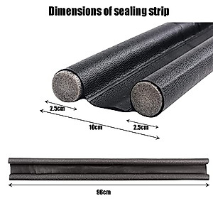 AOKON Door Draft Stopper 36 Inch Under Door Draft Noise Blocker Black Gap Stoppers Entry Door Draft Guard for Bottom of Doors Adjustable Twin Door Draft - Black