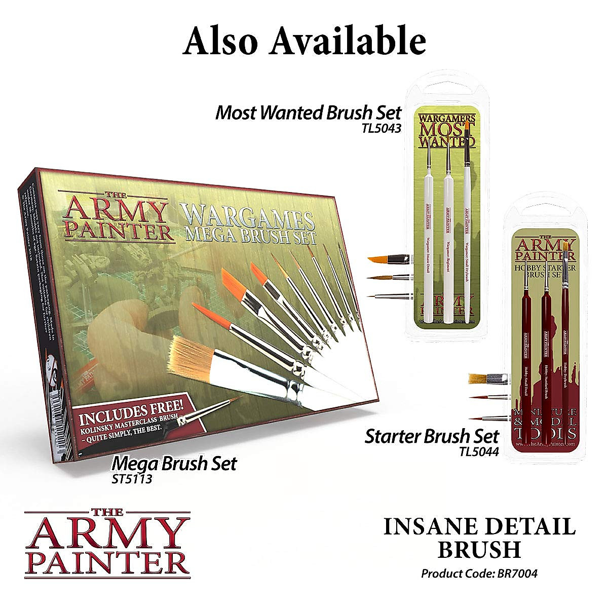 The Army Painter Wargamer: Insane Detail-Fine Detail Paint Brush with Rotmarder Sable Hair-Small Paint Brush, Model Paint Brush for Miniature Paint Sets & Fine Tip Paint Brushes for Miniature Painting