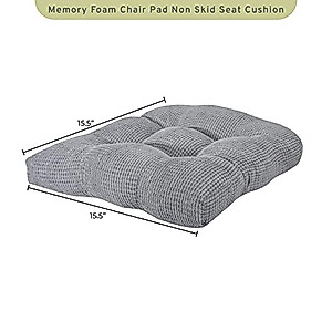 Arlee Non-Skid Memory Foam Chair Pads, 2 Count (Pack of 1), Alloy Gray
