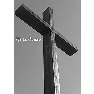 Cross Photo Christian Wall Art Fine Art Print He is Risen Easter Gift Blue Grey Black and White Home Decor Minimalist Photography 5x7 8x12 12x18 16x24 20x30