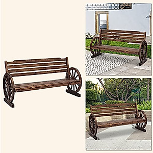 ide·o Outdoor Bench Garden Bench - Wooden Bench, Porch Bench, Benches for Outside, Wooden Benches Outdoor