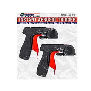 Instant Aerosol Trigger Handle (Pack of 2), Instantly Converts Spray Cans into Spray Guns - Full Hand Grip, Reusable, Easy to Clip-On & Off - Universal Fit, Use on Spray Paint, Adhesives, Lubricants