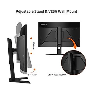 GIGABYTE G27FC A (27" 165Hz 1080P Curved Gaming Monitor, 1920 x 1080 VA 1500R Display, 1ms (MPRT) Response Time, 91% DCI-P3, FreeSync Premium, 1x Display Port 1.2, 2x HDMI 1.4)