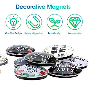 10 Pieces Inspirational Fridge Magnets Motivational Quote Magnets Glass Refrigerator Whiteboard Magnets for Classroom Office Home Locker Cabinet Dishwasher Photo Decor Supplies (Charming Pattern)