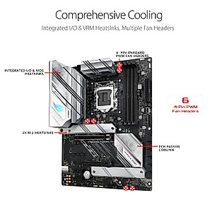 ASUS ROG STRIX B560-A GAMING WIFI LGA 1200 (Intel 11th/10th Gen) ATX motherboard (PCIe 4.0, 8+2 power stages, Two-Way Noise Cancelation, WiFi 6, 2.5 Gb LAN, 2xM.2 slots, USB 3.2 Gen 2x2 USB Type-C)